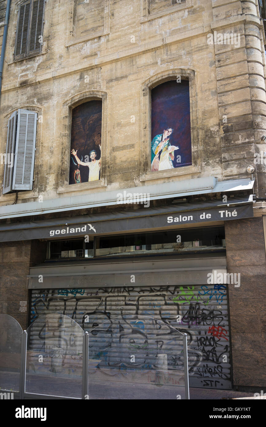 Window mural in Avignon, France Stock Photo - Alamy