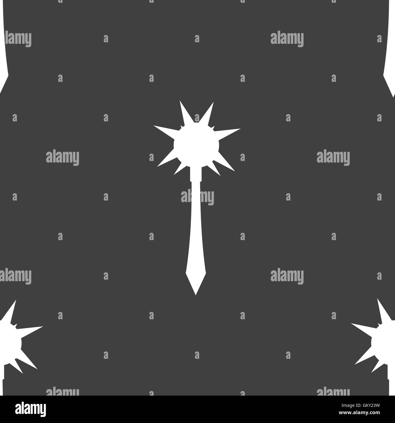 Mace icon sign. Seamless pattern on a gray background. Vector Stock ...
