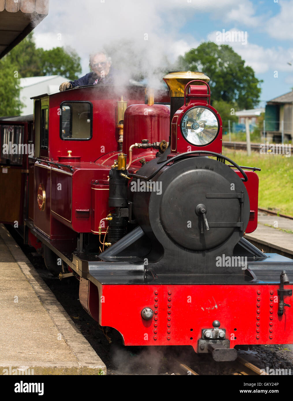 Narrow gauge railway locomotive. Wroxham Norfolk Broads England UK ...