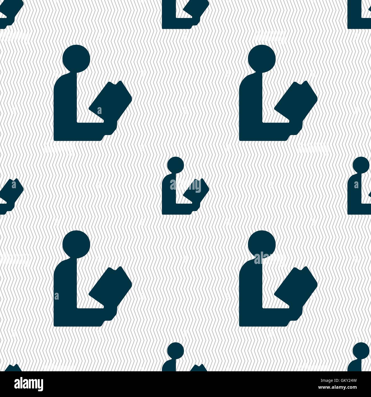 read a book icon sign. Seamless pattern with geometric texture. Vector ...