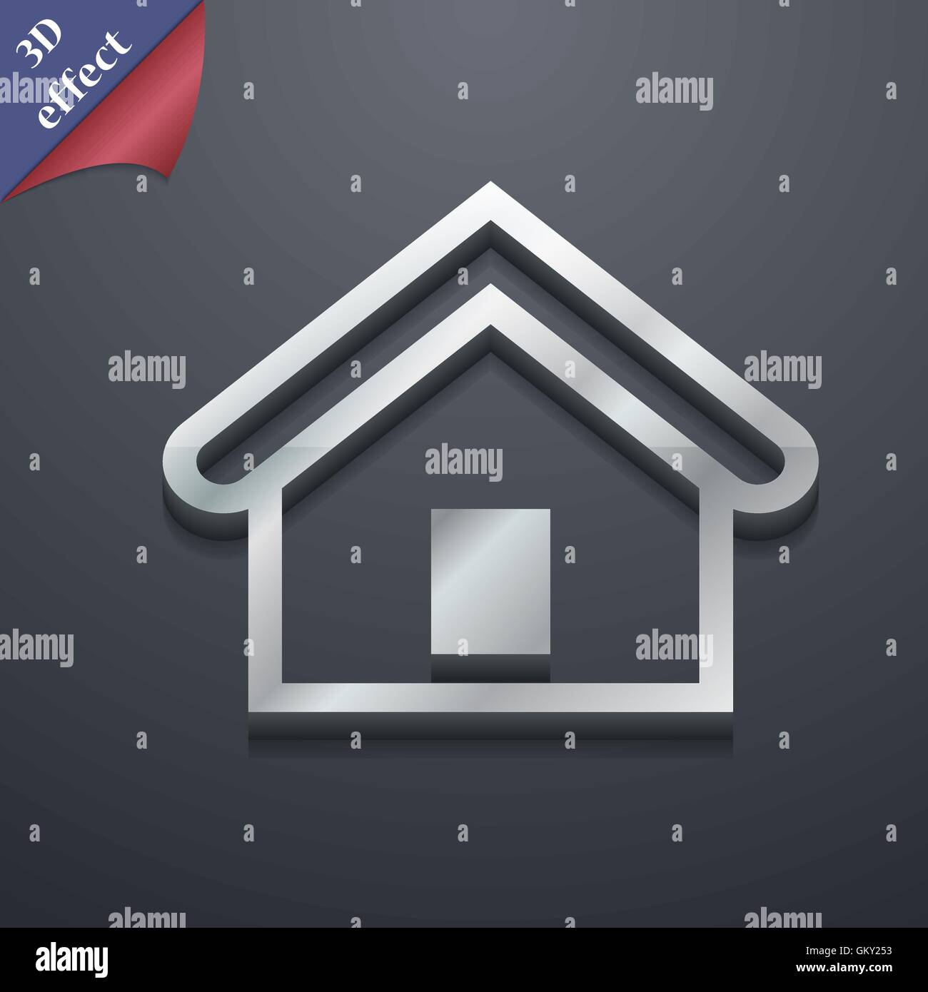 House icon symbol. 3D style. Trendy, modern design with space for your ...