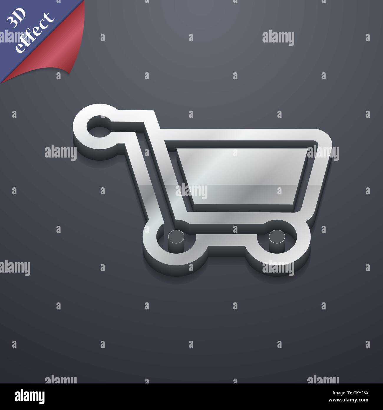 shopping cart icon symbol. 3D style. Trendy, modern design with space ...