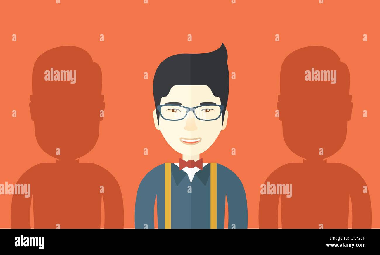 Happy businessman with his shadows Stock Vector Image & Art - Alamy