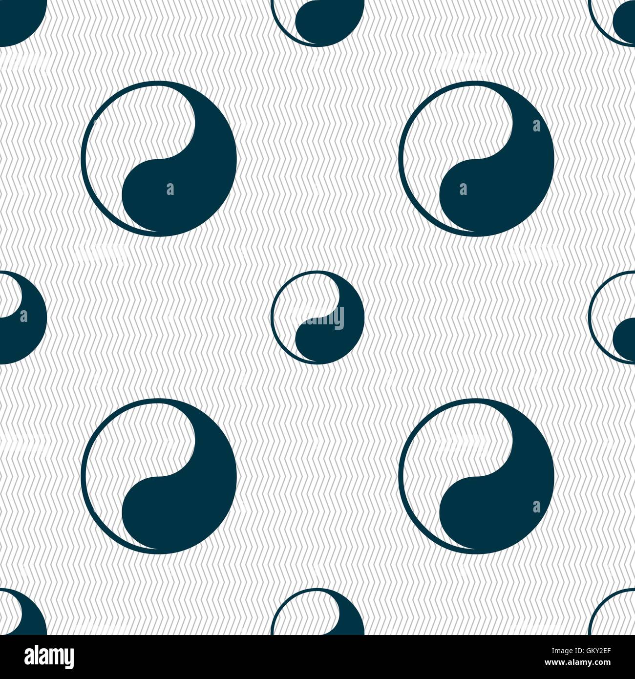 Yin Yang icon sign. Seamless pattern with geometric texture. Vector ...