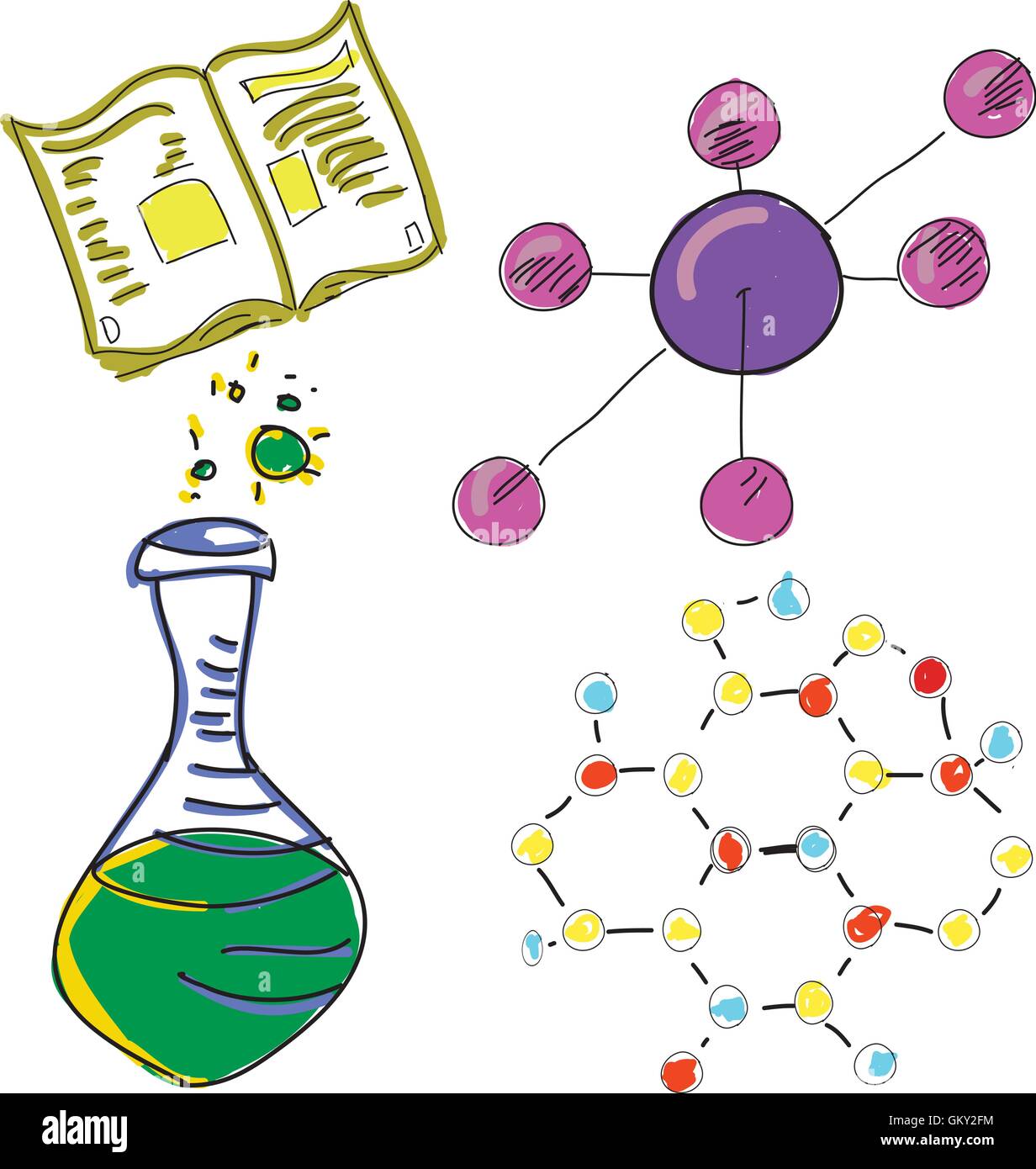 Drawn picture with chemistry stuff. Vector illustration Stock Vector ...