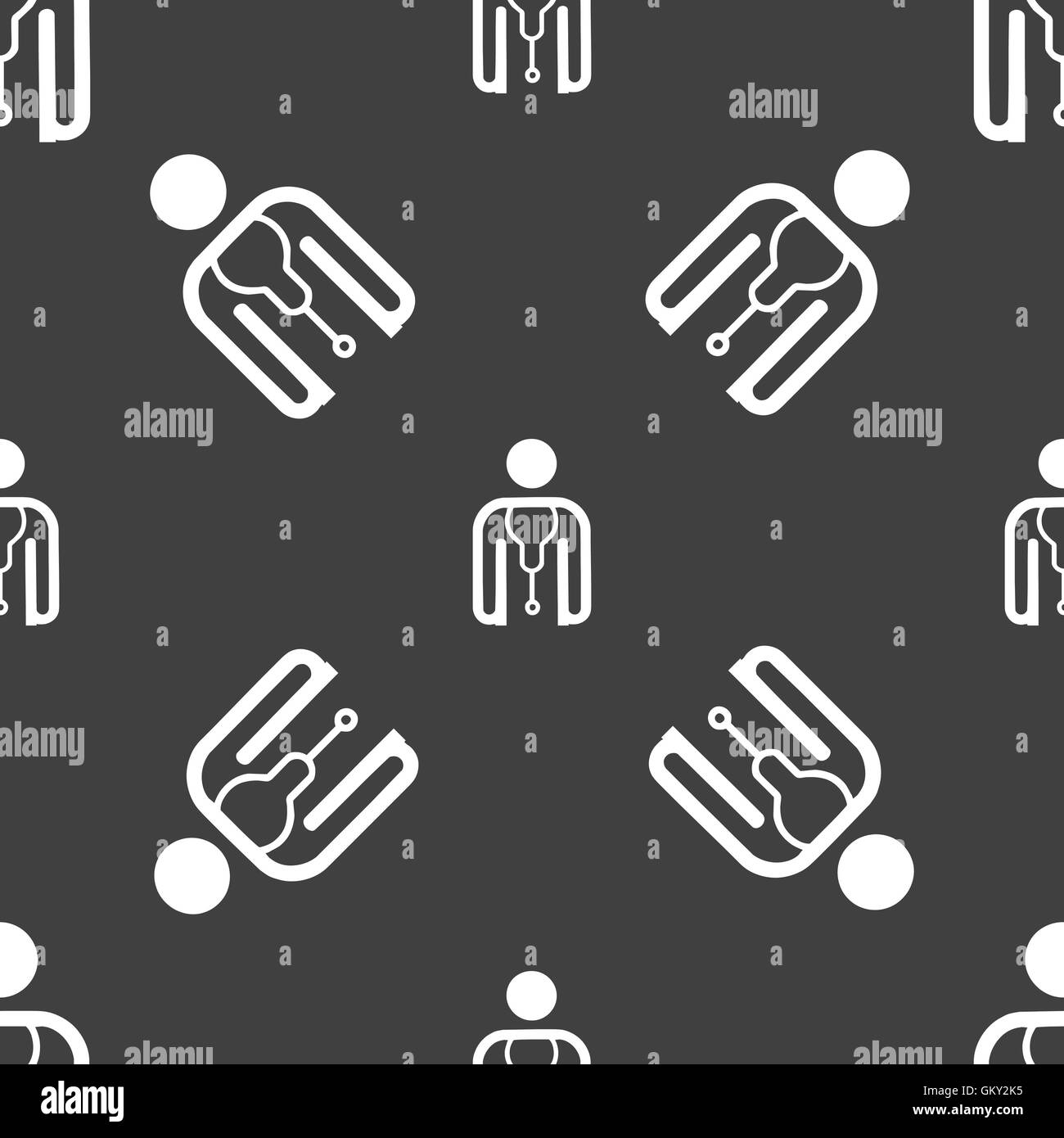 doctor icon sign. Seamless pattern on a gray background. Vector Stock ...