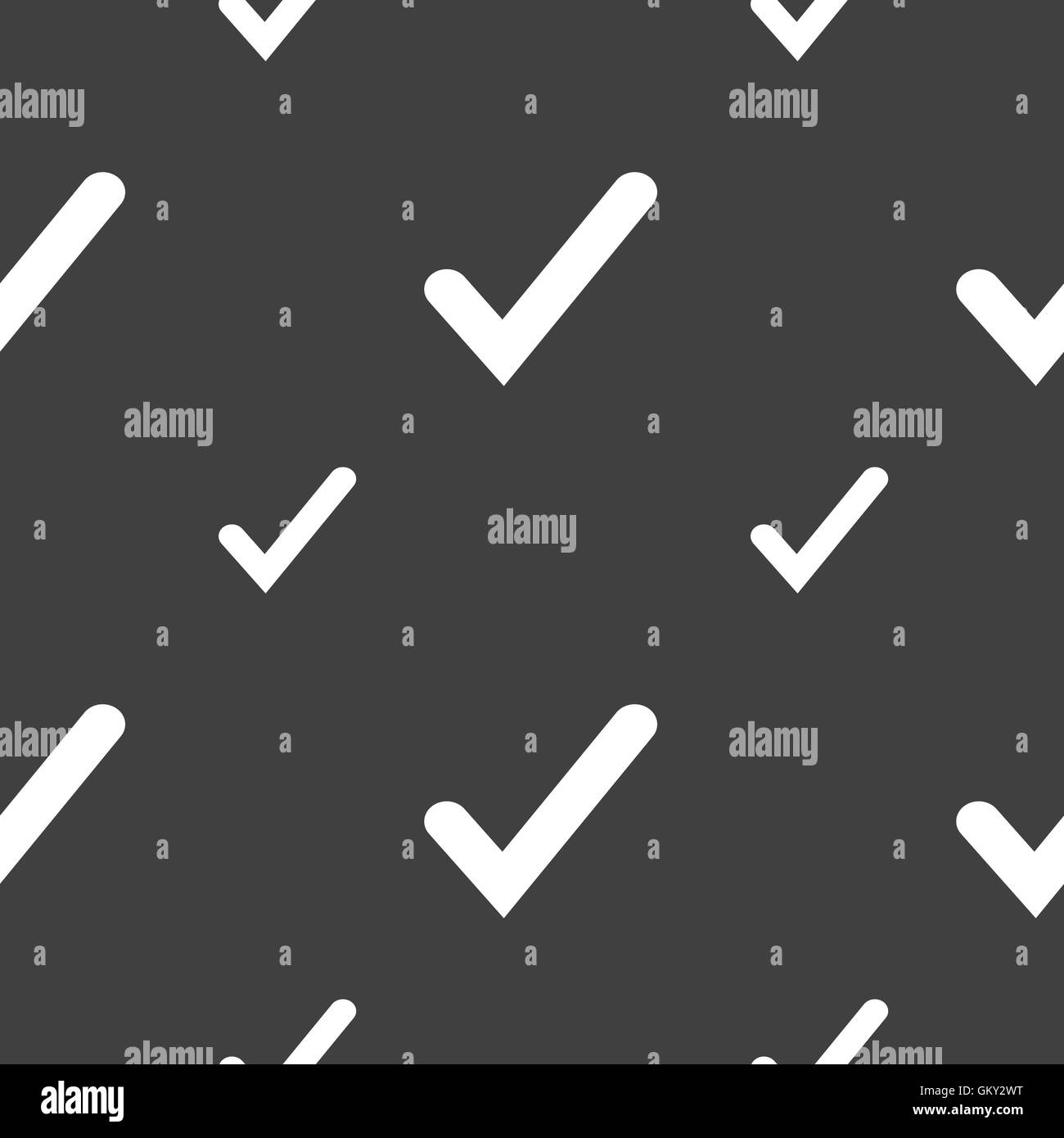 Check mark, tik icon sign. Seamless pattern on a gray background. Vector Stock Vector Image ...