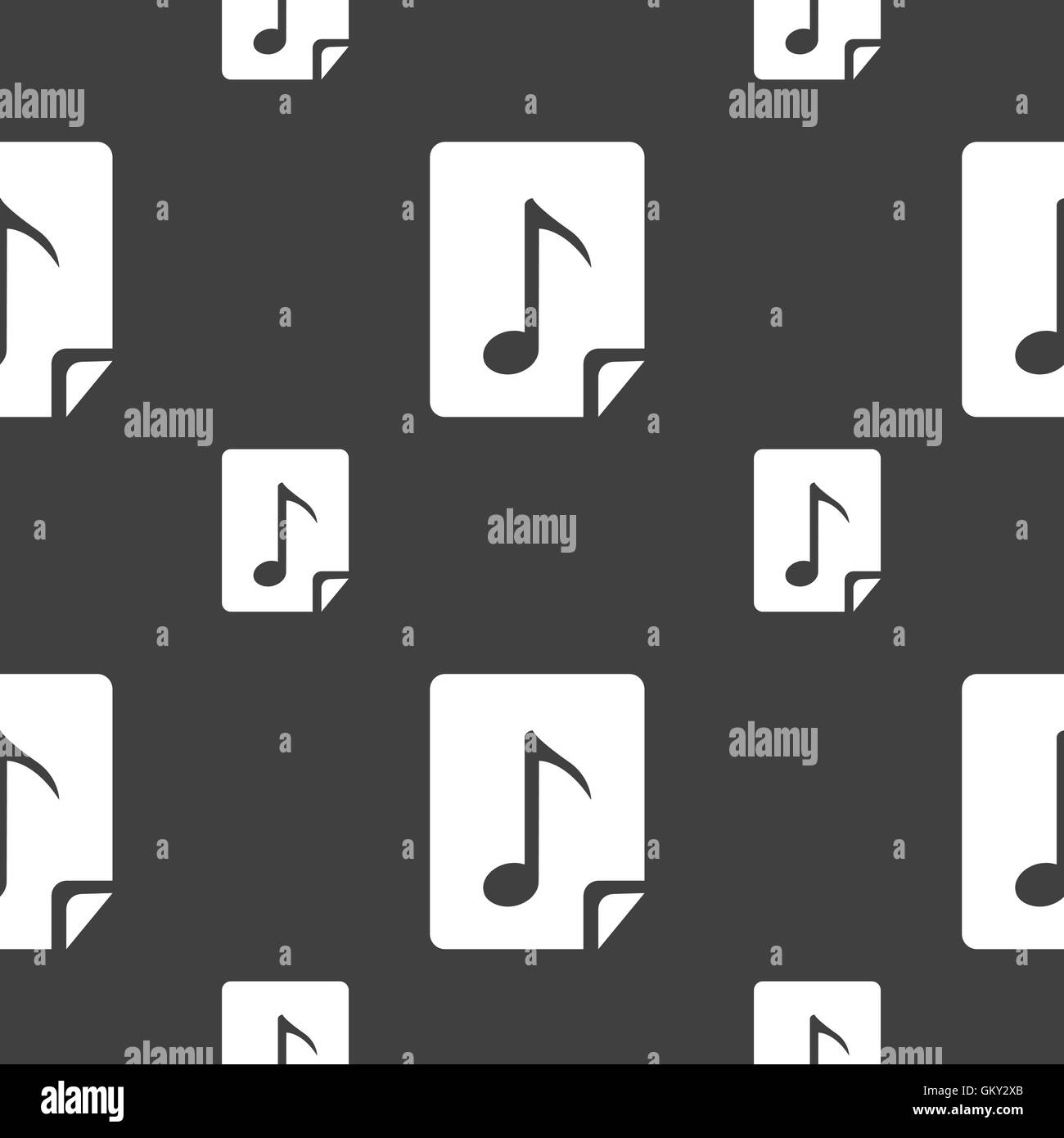 Audio, MP3 file icon sign. Seamless pattern on a gray background ...