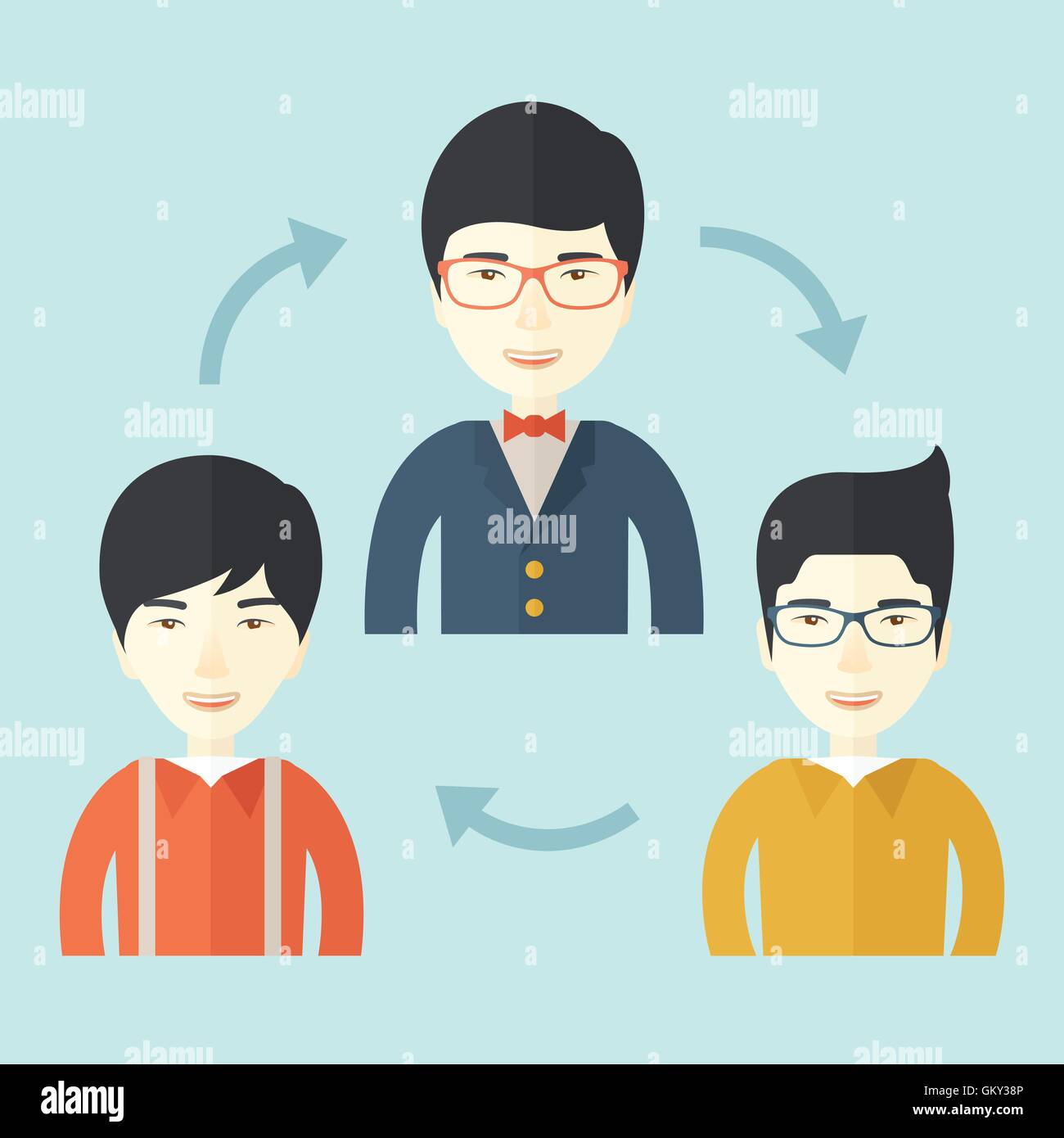 Three young men Stock Vector Image & Art - Alamy