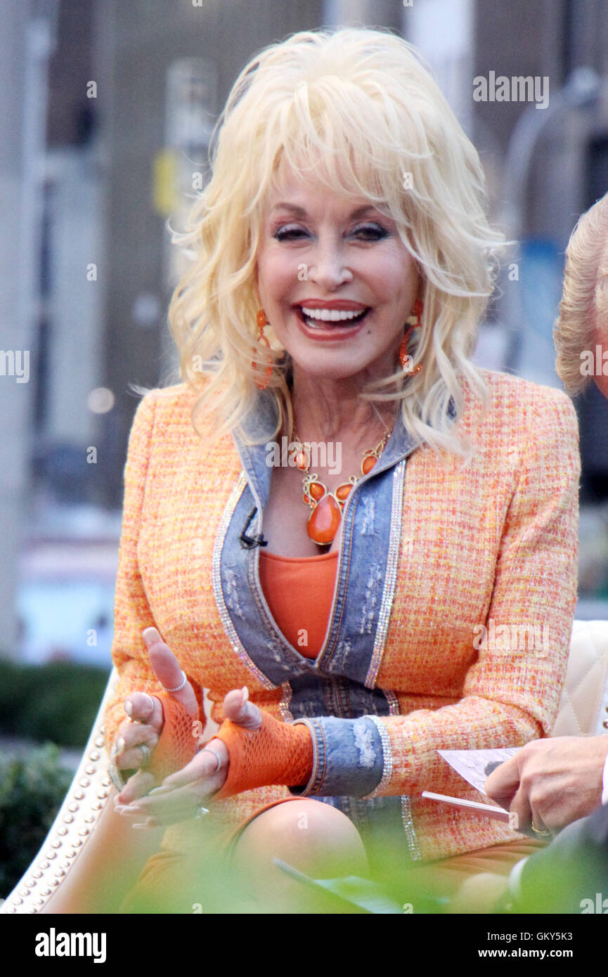 New York, USA. 23rd August, 2016. Dolly Parton at Fox & Friends to talk ...