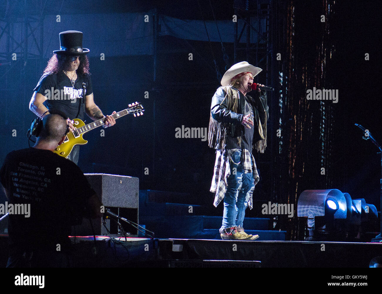 San Diego, CA, USA. 22nd Aug, 2016. Singer Axl Rose and guitarist Slash ...