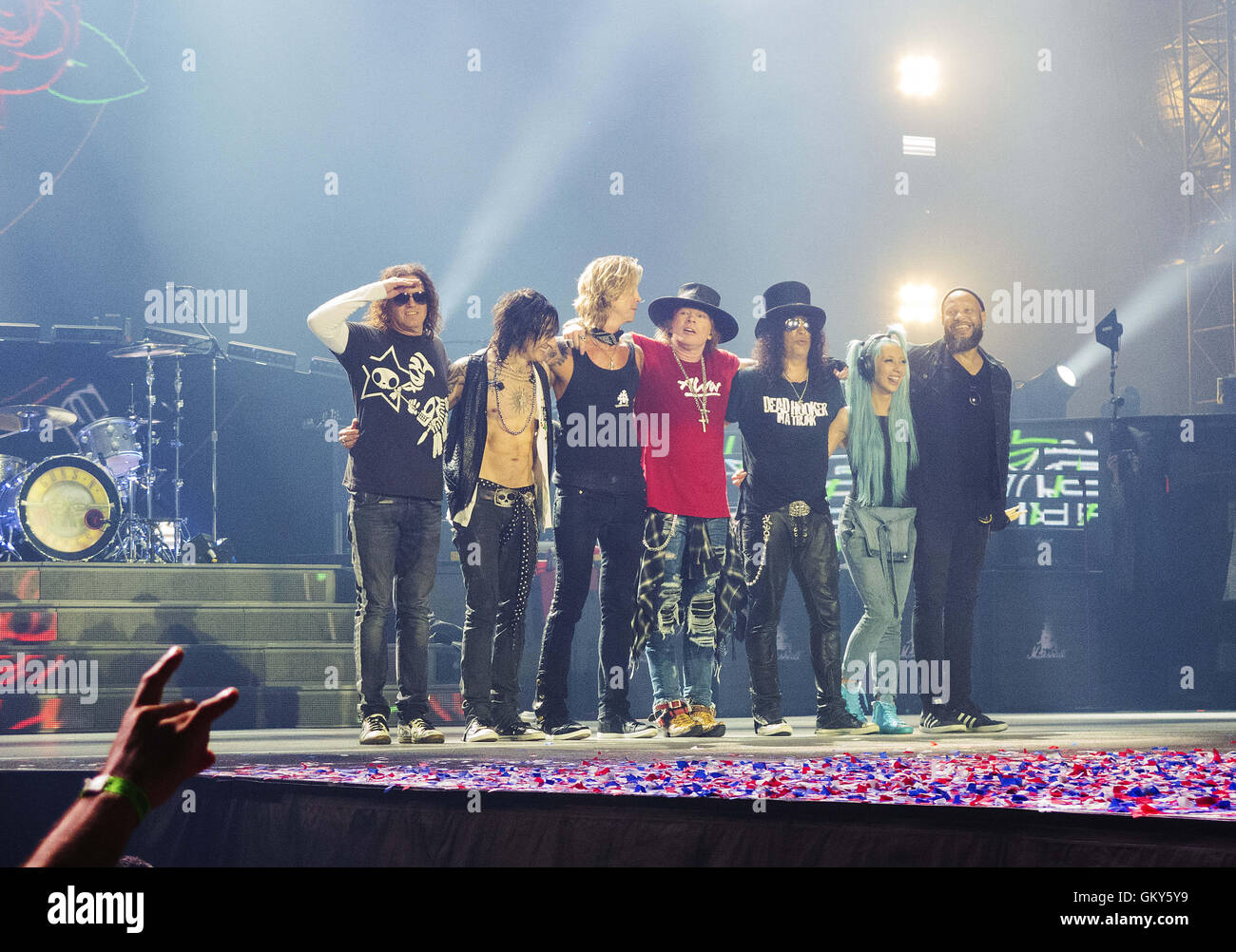 San Diego, CA, USA. 22nd Aug, 2016. Members of the rock band Guns N ...