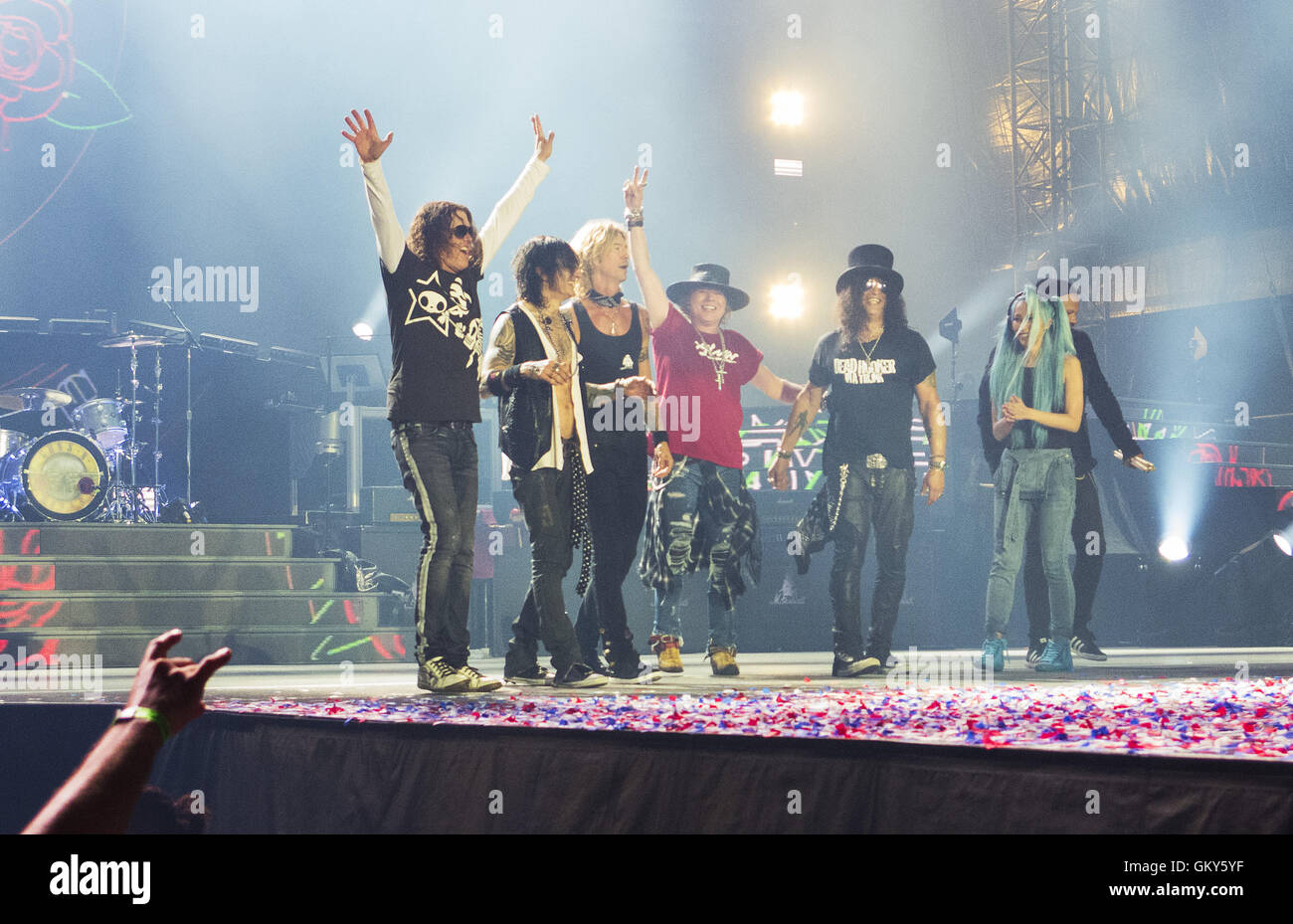 San Diego, CA, USA. 22nd Aug, 2016. Members of the rock band Guns N ...