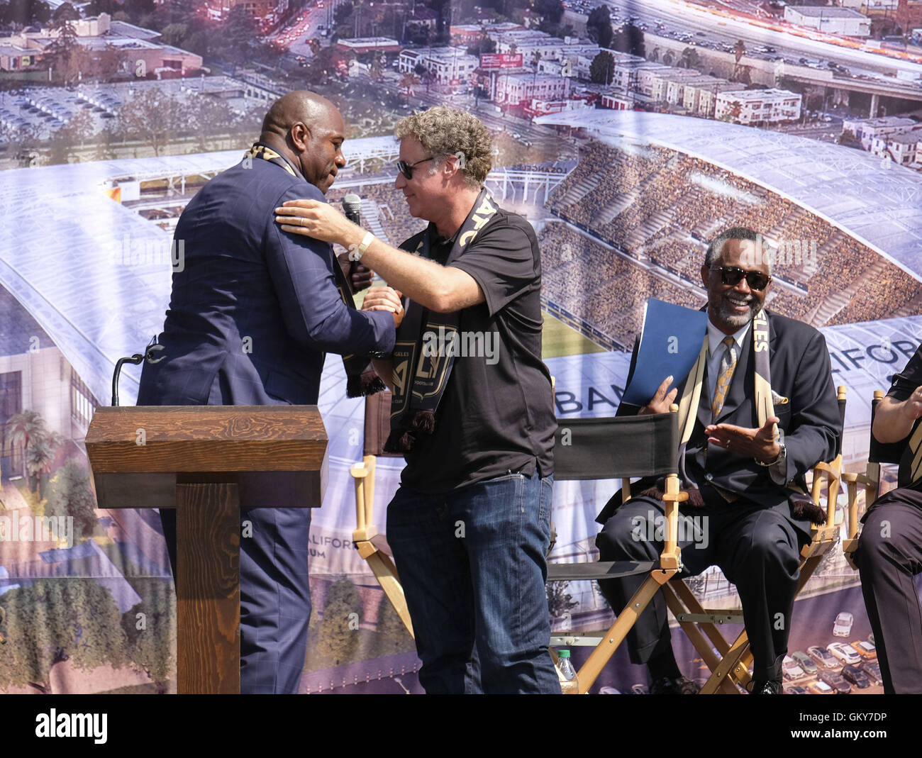 Los Angeles, California, USA. 23rd Aug, 2016. Actor Will Ferrell, right ...