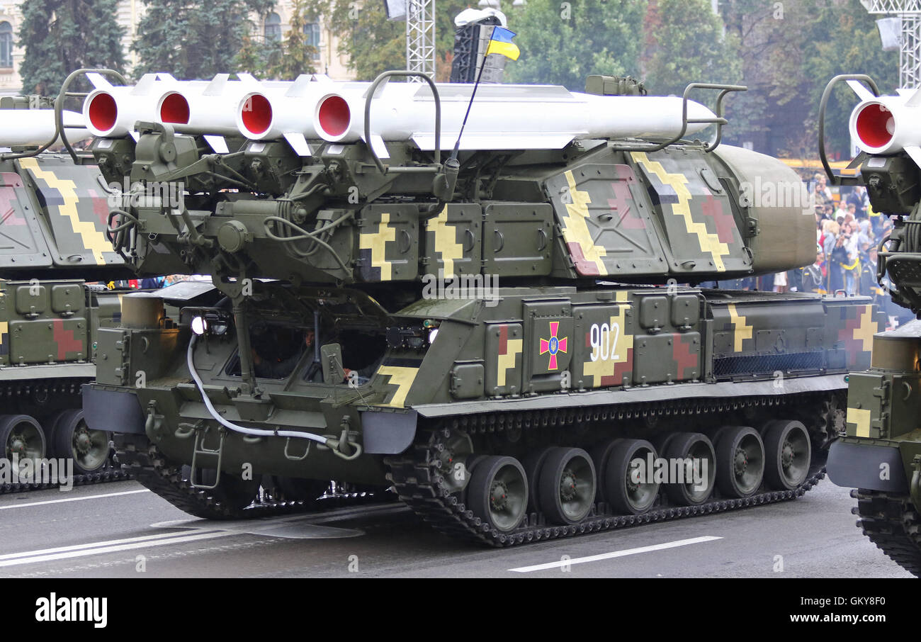 Kiev, Ukraine. 24th August, 2016. Military equipment of Armed Forces of ...