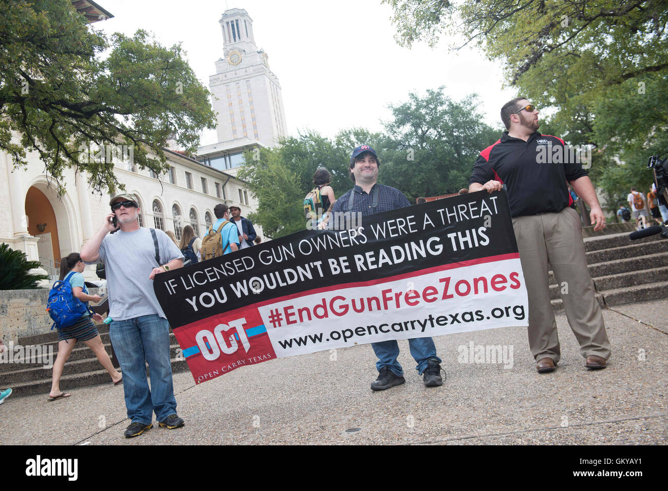 Open carry advocates rally for the campus carry law at the University ...