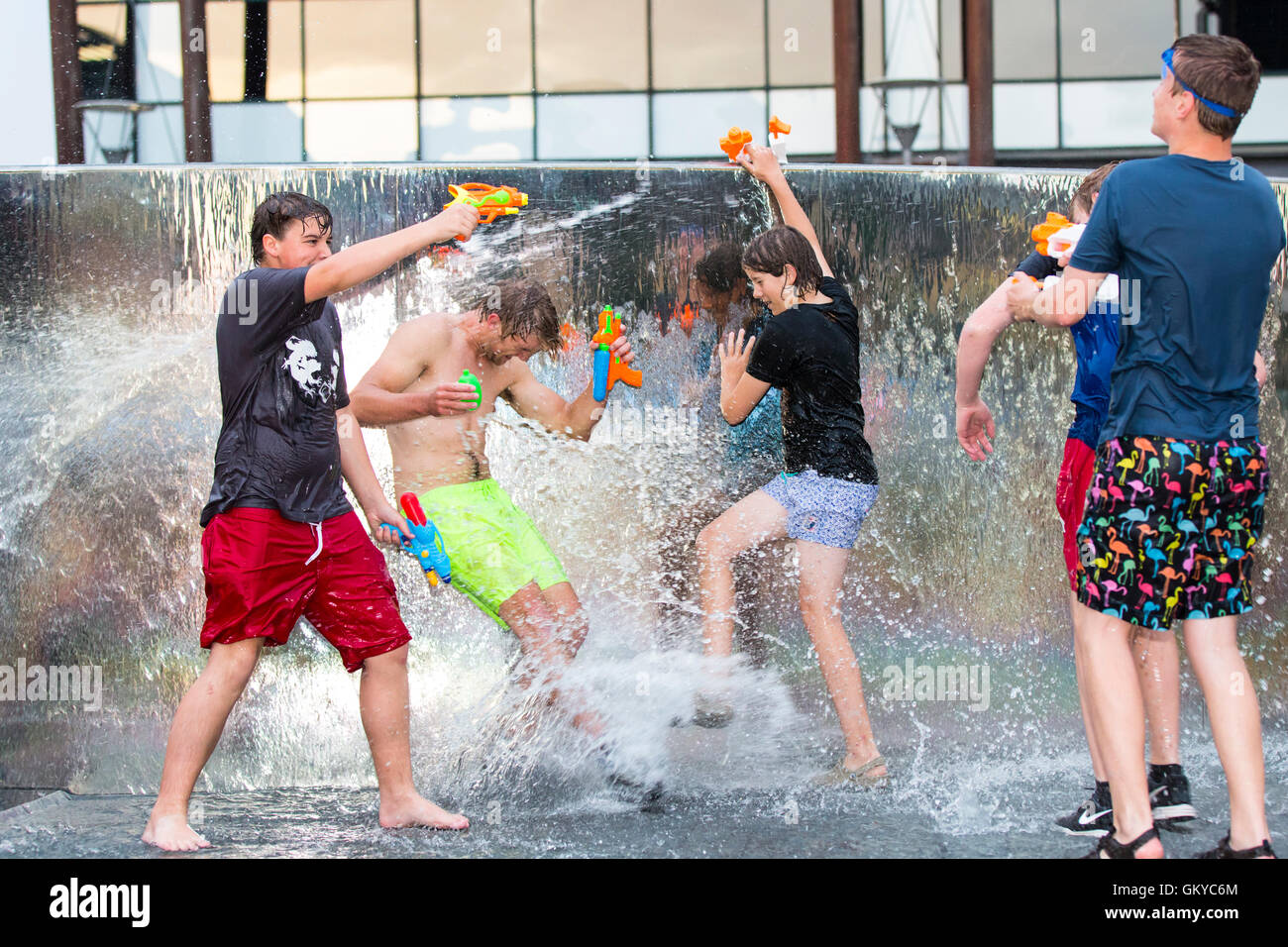 Bristol, UK. 24th August, 2016. A massive water fight took place in ...
