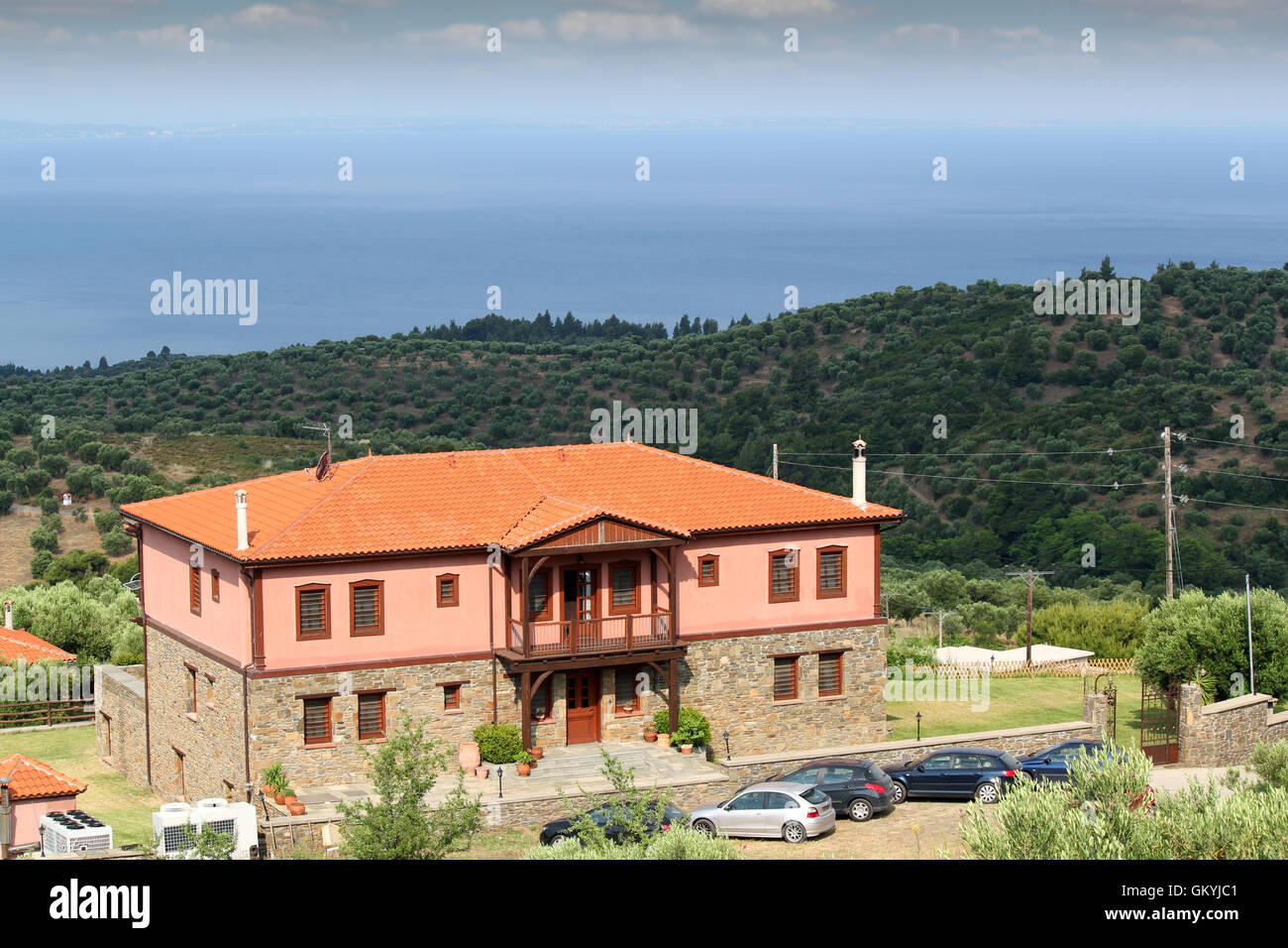 greece summer vacation landscape Stock Photo - Alamy