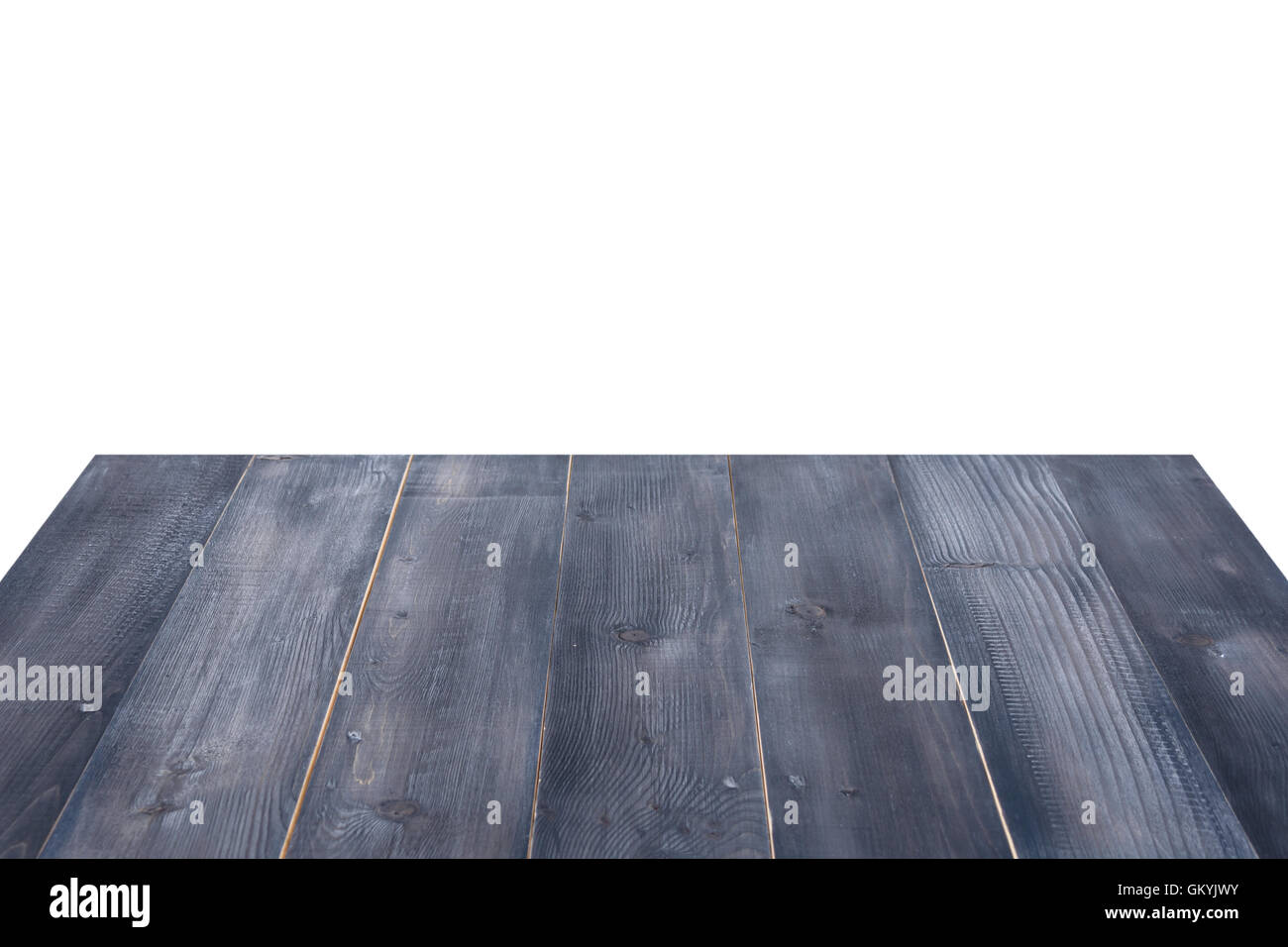 empty wooden table on top isolated on white background Stock Photo - Alamy