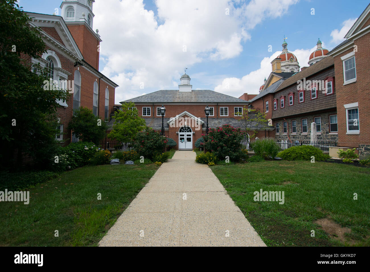 Landscape of a Beautiful Church and Courtyard in York, Pennsylvania ...