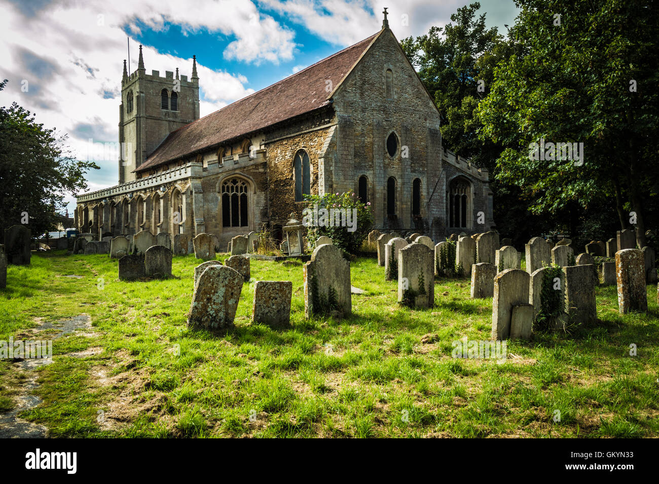 St. Thomas a Becket Church and Headstones, Ramsey, Cambridgeshire ...