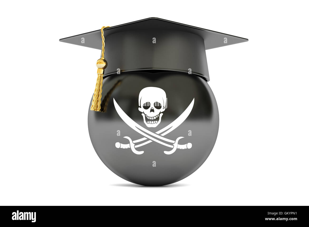 pirate flag with a graduation cap, 3D rendering Stock Photo - Alamy