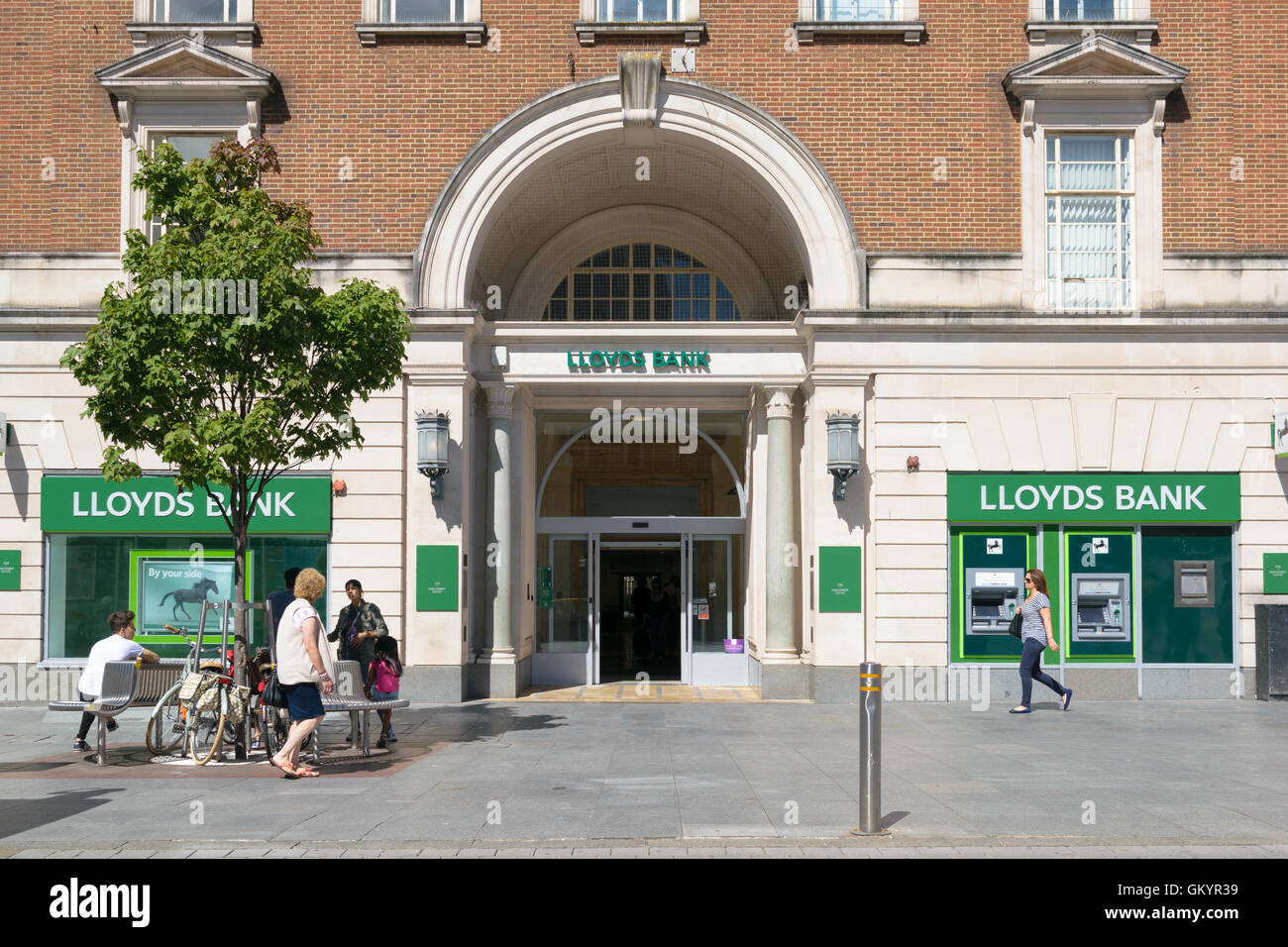 Exeter, Devon, United Kingdom - August 23, 2016: Lloyds bank branch on ...