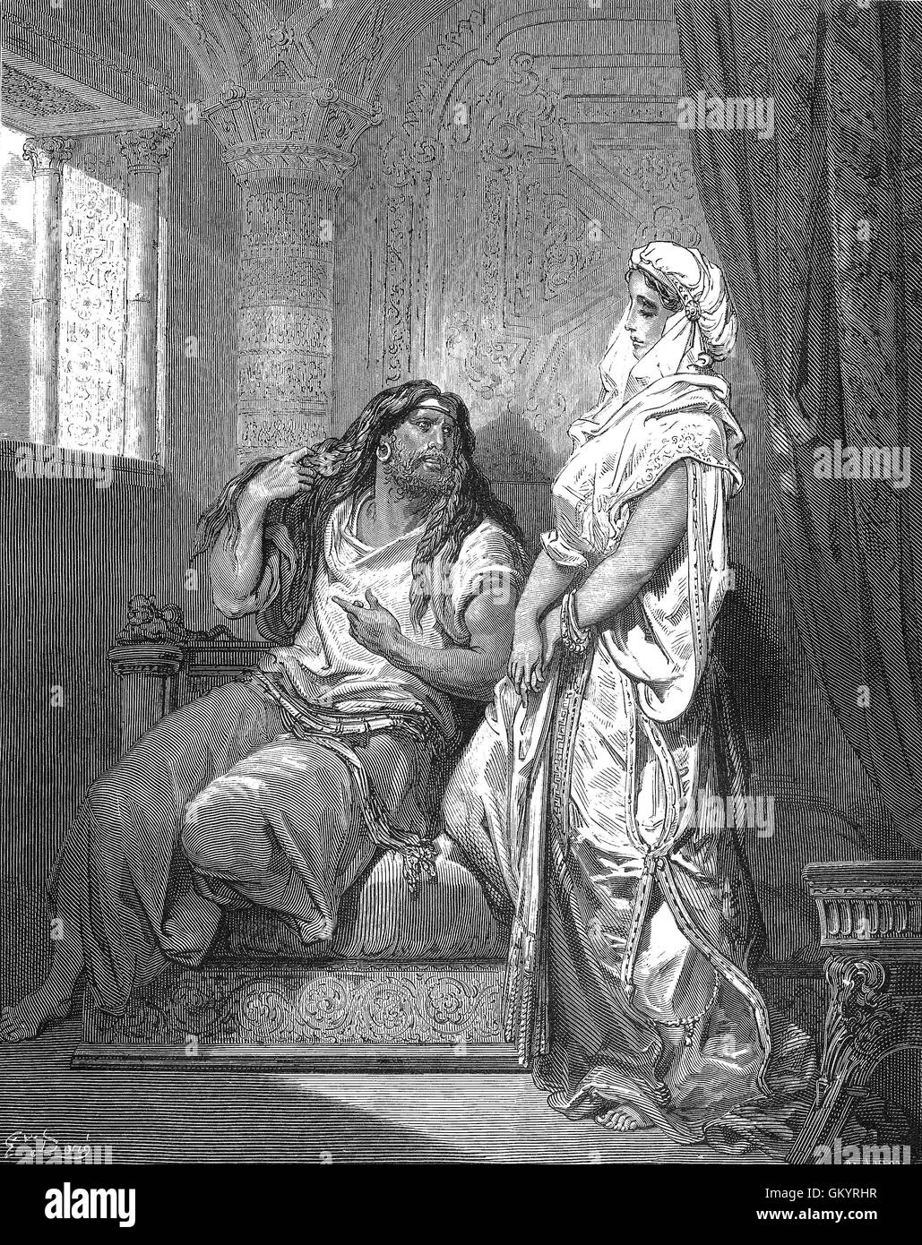 Samson and delilah Black and White Stock Photos & Images - Alamy