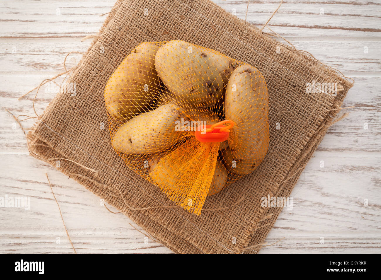 potato ingredient raw rustic still life white wood background flat lay ...