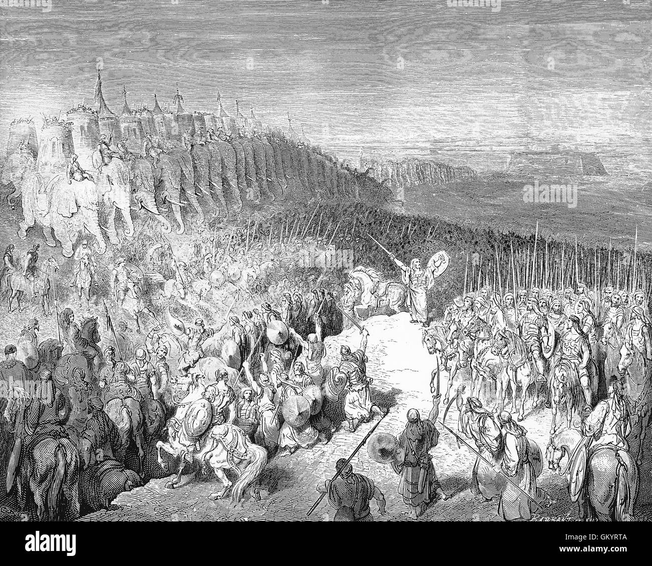 Engraving of Judas Maccabeus Before The Army of Nicanor by Gustave Doré ...