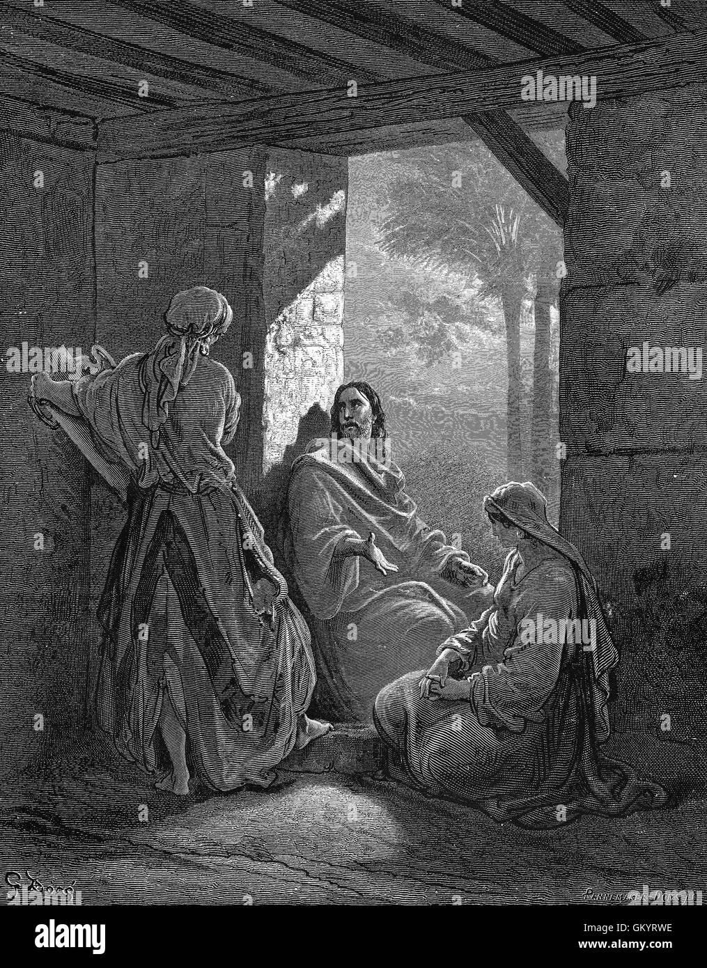 Jesus with mary and martha bible hi-res stock photography and images ...