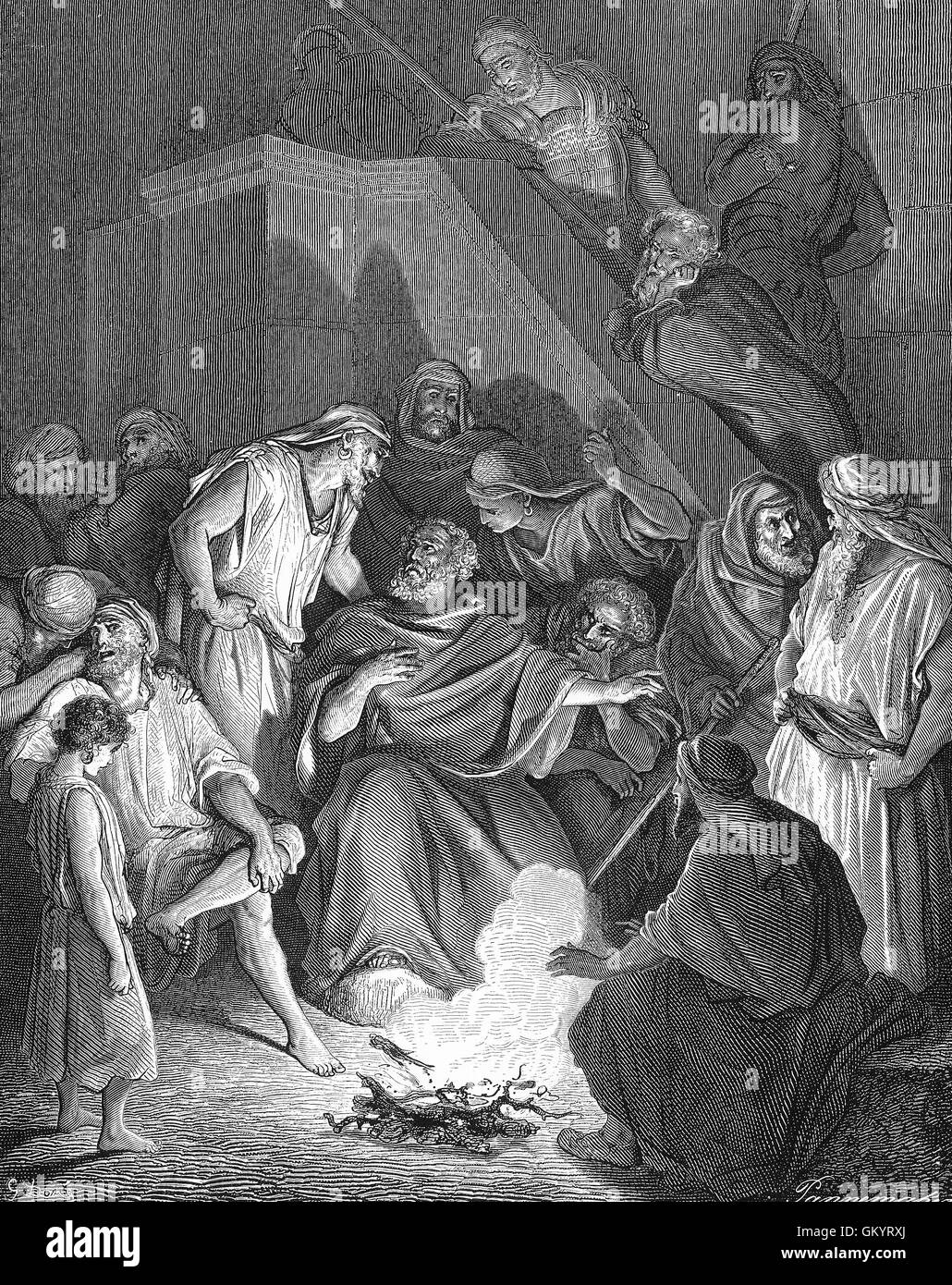 Engraving of Saint Peter Denying Christ by Gustave Doré Stock Photo - Alamy