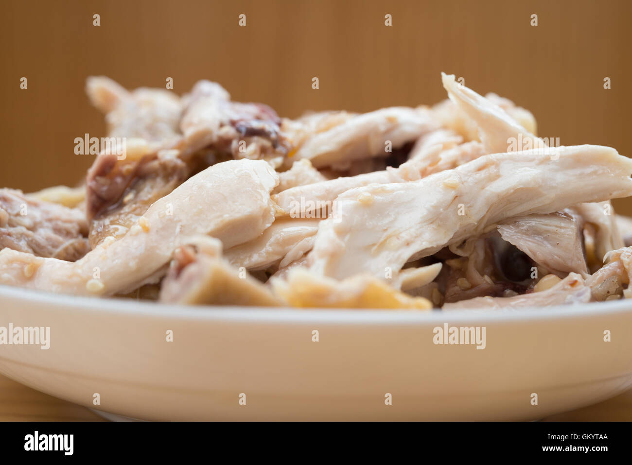 Shredded boiled chicken close hi-res stock photography and images - Alamy