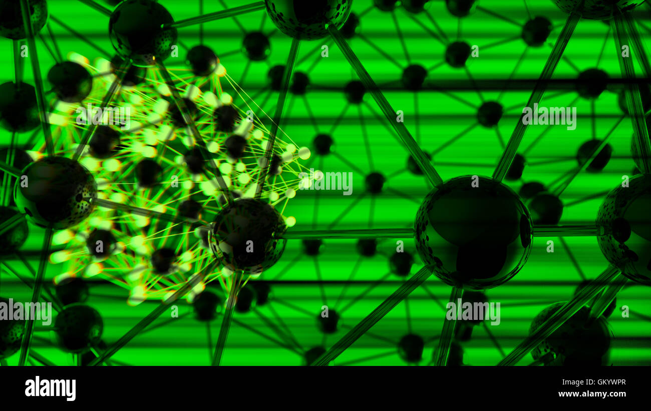 Molecular geometric chaos abstract structure. Science technology ...