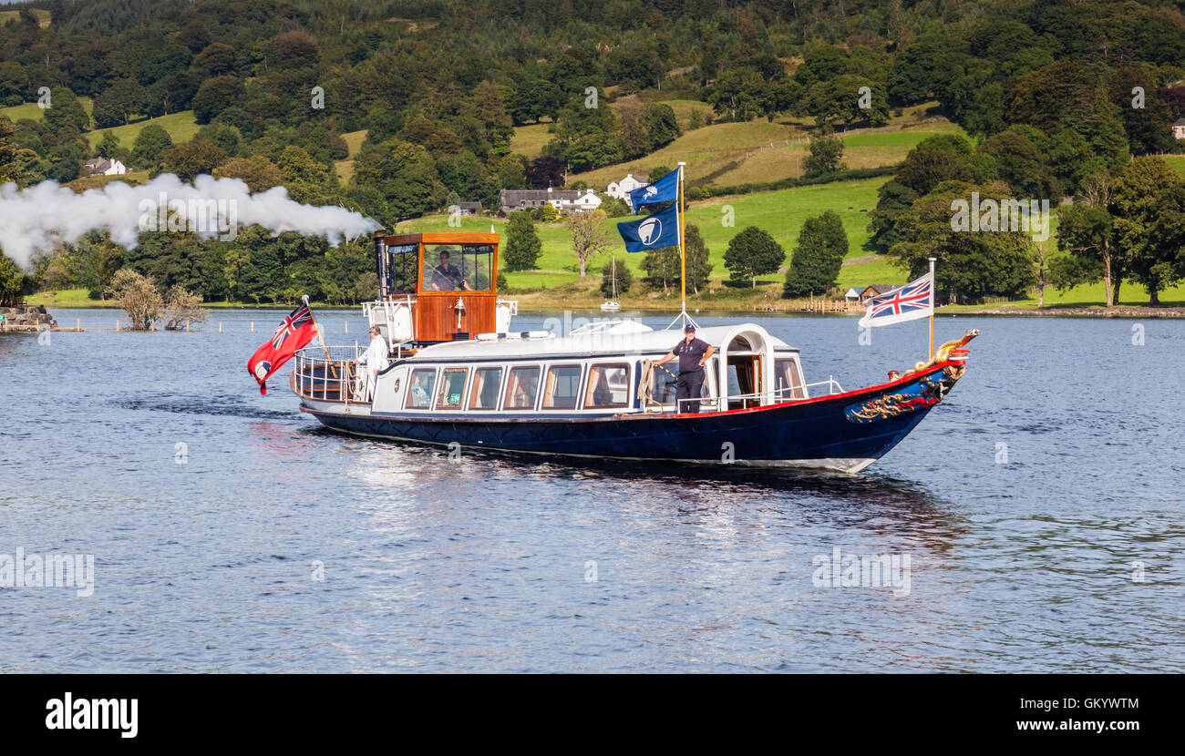 The Steam Yacht Gondola on Coniston Water, near Coniston, Lake District ...