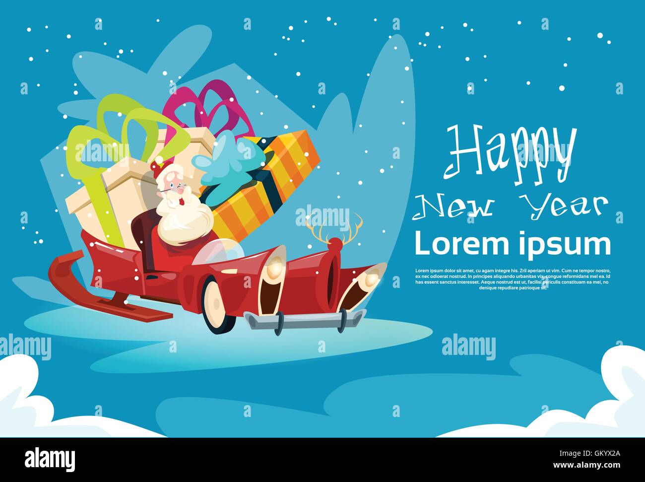 Empty Santa Claus Sleigh With Present Box Christmas Celebration New ...