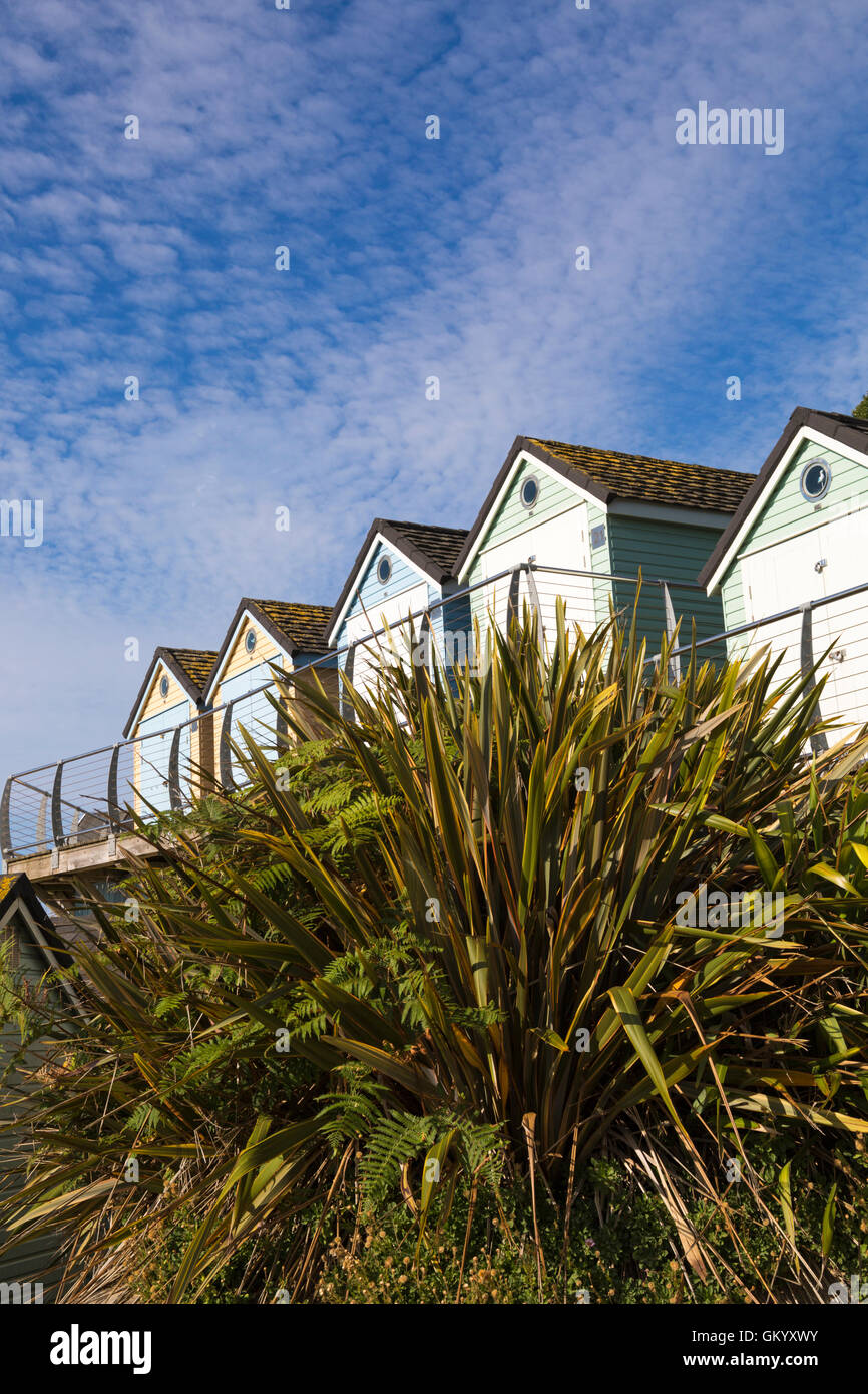Beach huts at Alum Chine, Bournemouth, Dorset UK in August Stock Photo ...