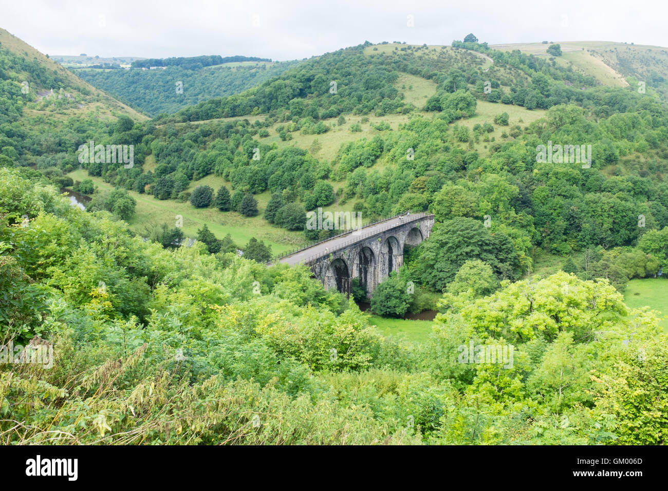 Headstone Viaduct viewed from Monsal Head near Bakewell in the ...