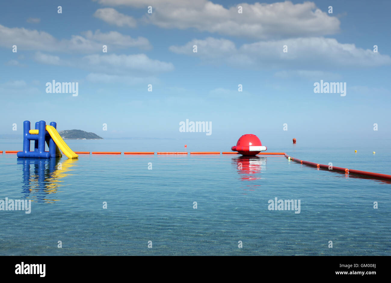 water slide seascape summer vacation scene Stock Photo - Alamy