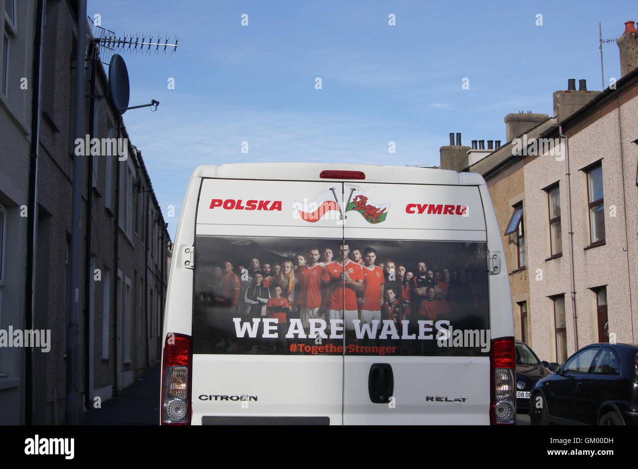 polish van with we are wales football team message in caernarfon wales ...
