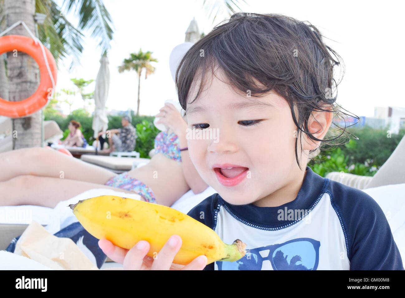 banana lover he is the banana boy Stock Photo - Alamy