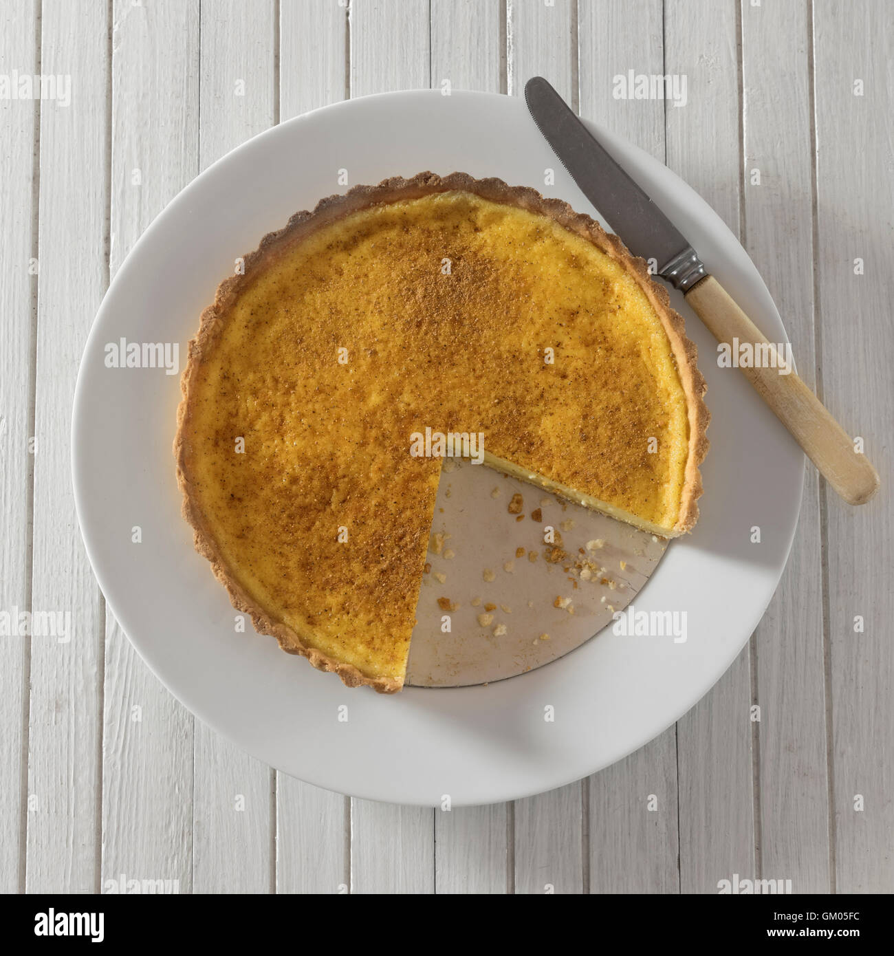 Egg custard tart English style UK Food Stock Photo - Alamy