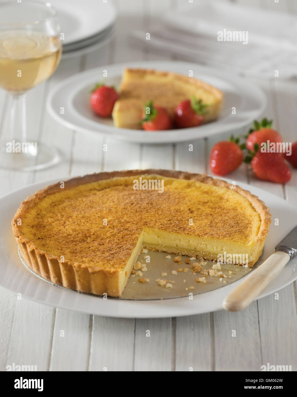 Egg custard tart English style UK Food Stock Photo - Alamy