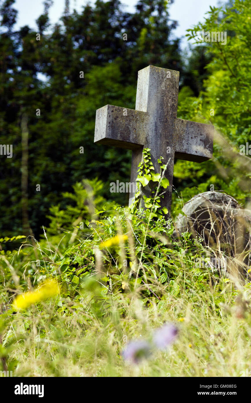Overgrown grave england britain old graveyard hi-res stock photography ...