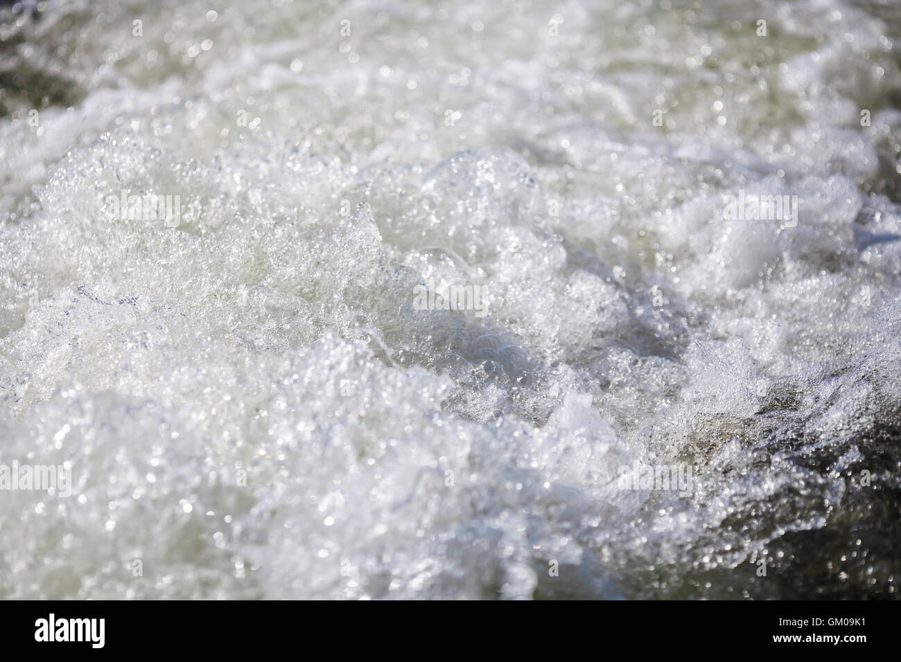 Wake or trail of a ship on river surface, foam Stock Photo - Alamy