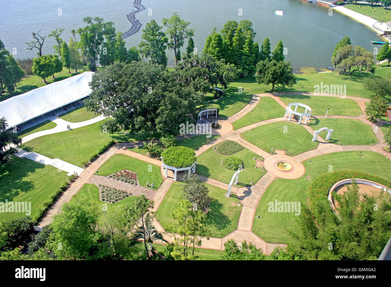 A view of gardens from up high Stock Photo - Alamy