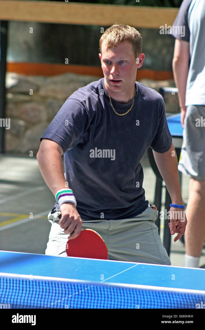 Playing table tennis in youth hi-res stock photography and images - Alamy