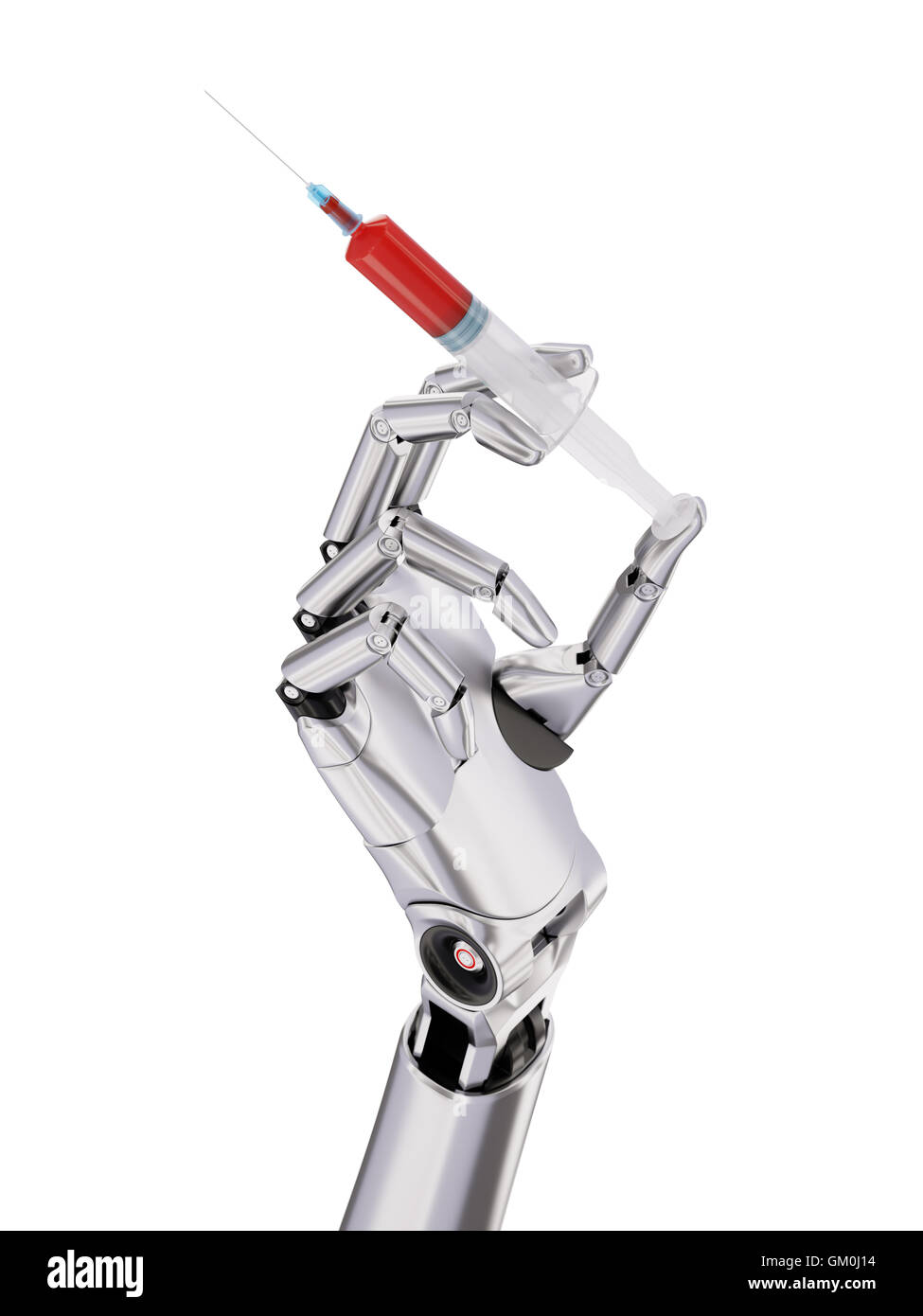 Syringe With Blood In Robotic Hand Artificial Intelligence In Medicine ...