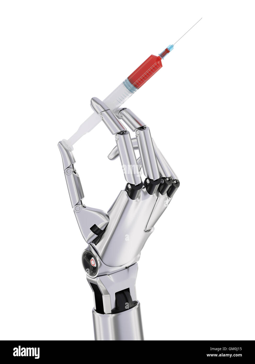 Syringe With Blood In Robotic Hand Artificial Intelligence In Medicine ...