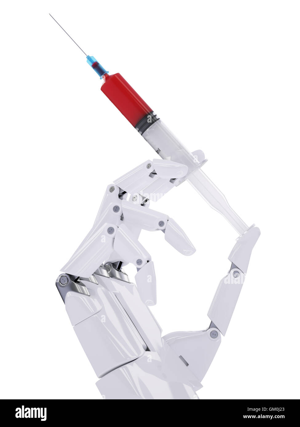 Syringe With Blood In Robotic Hand Artificial Intelligence In Medicine ...